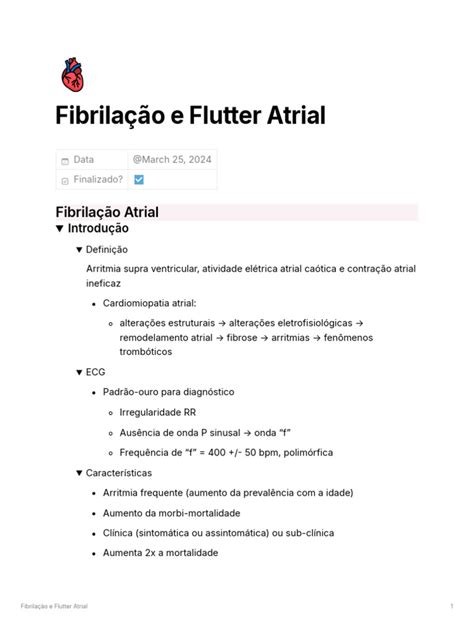 Fibrilação E Flutter Atrial Pdf Átrio Coração Eletrocardiografia