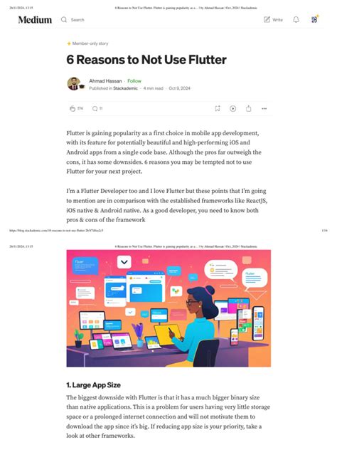 6 Reasons To Not Use Flutter By Ahmad Hassan Oct 2024 Stackademic Pdf Mobile App