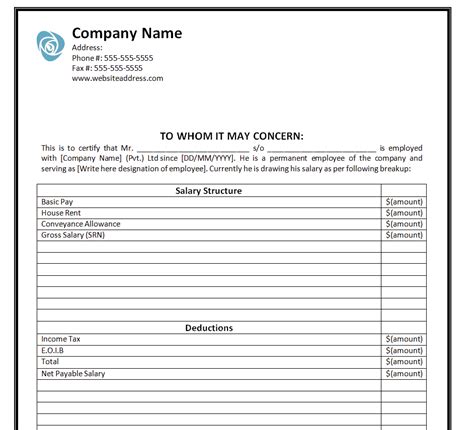 27 Editable Salary Certificate Templates In Ms Word