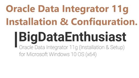 installation of odi oracle data integrator 11g 11 1 1 9 on windows 10 4 minutes video