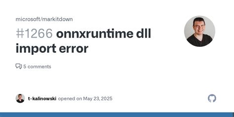 Onnxruntime Dll Import Error · Issue 1266 · Microsoftmarkitdown · Github