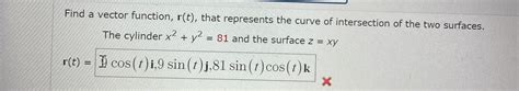 Solved Find A Vector Function R T That Represents The Chegg
