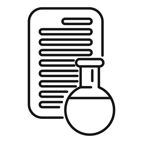Premium Vector Chemical Lab Experiment Results List With Flask Outline Icon