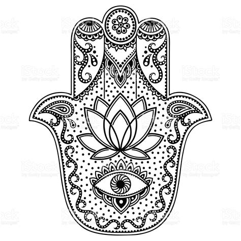 Vector Hamsa Hand Drawn Symbol Hamsa Tattoo Design Hamsa Hand Tattoo
