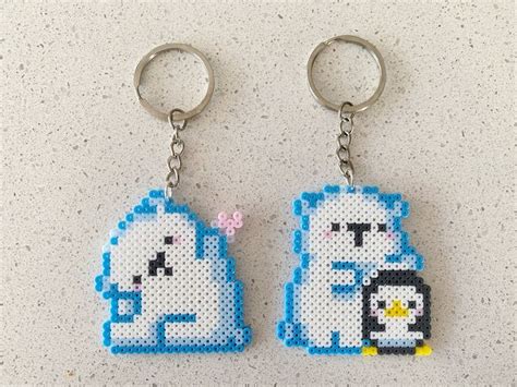Polar Bear And Little Penguin Perler Beads Art Can Be Fridge Etsy