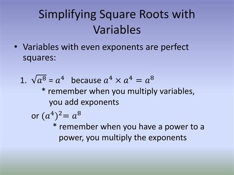 Ppt Simplifying Radicals Powerpoint Presentation Free Download Id
