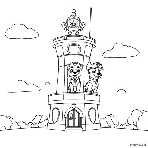 Paw Patrol Lookout Tower Printable Coloring Page