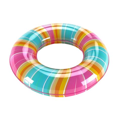 Inflatable Ring With Colourful Stripes Ai Generative 47072307 Png