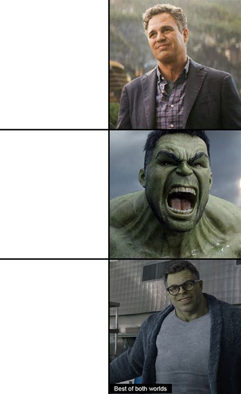 Professor Hulk Best Of Both Worlds Blank Template Imgflip