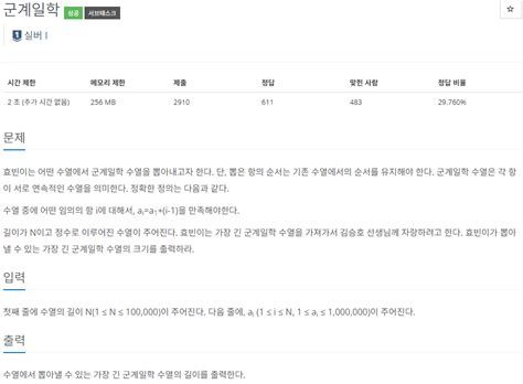 baekjoon 백준 java 15966번 군계일학 — slowcoding