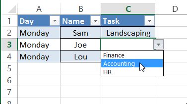Dependent Drop Down List From A Row Contextures Blog