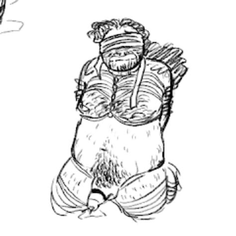 Rule 34 Blindfold Blush Bondage Chubby Chubby Male Cock Ring Curly Hair Drool Drooling Fat