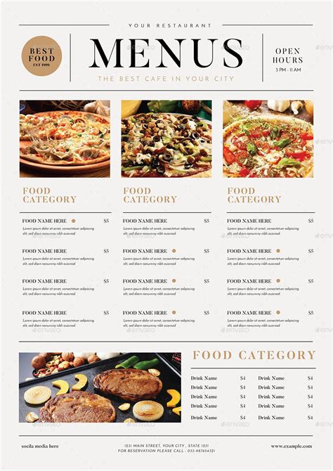 Modern Restaurant Food Menu Template Psd Artofit
