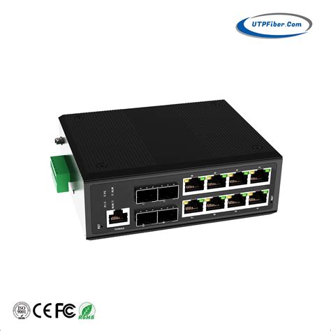 L3 Industrial 8 Port 10 100 1000t 4 Port 1g 10g Sfp Managed Ethernet Switch Industrial