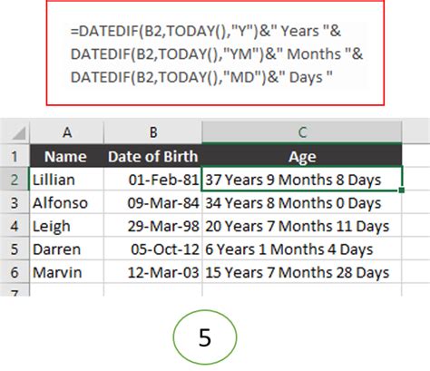 Calculate Age In Excel With Datedif Function By Kowser Gazi Excel