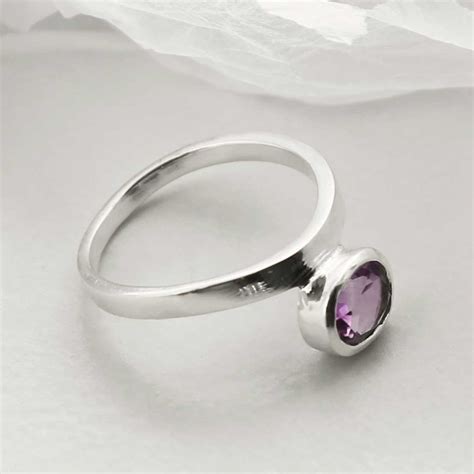 Sterling Silver Amethyst Stacking Ring Affordable Jewellery Martha
