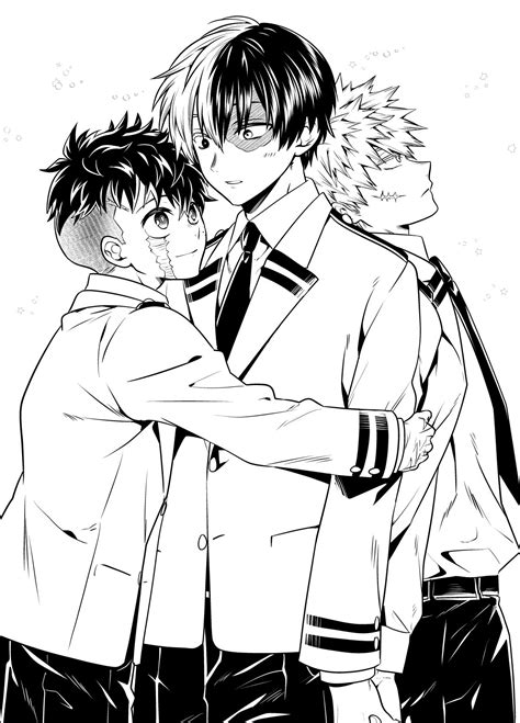 Midoriya Izuku Bakugou Katsuki And Todoroki Shouto Boku No Hero Academia Drawn By Ikuhashi