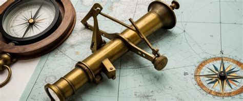 Antique Brass Sextant On A Nautical Chart Perfect For Maritime Exploration Premium Ai