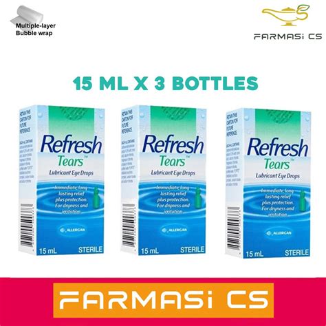 Allergan Refresh Tears Lubricant Eye Drops 15ml X 3 Bottles Exp 09 2026