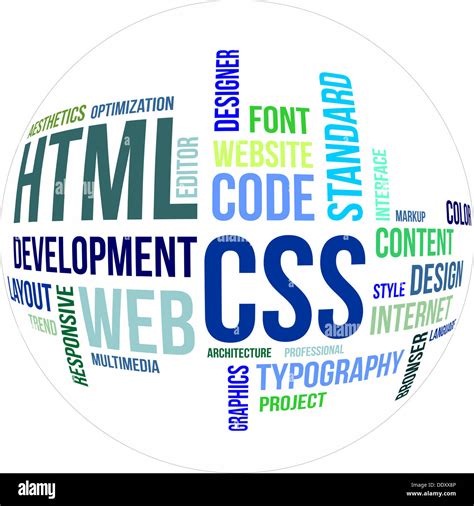 Word Cloud Html Css Related Banque De Photographies Et Dimages à Haute