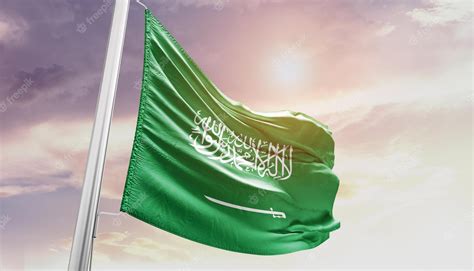 사우디 아라비아의 국기 프리미엄 사진