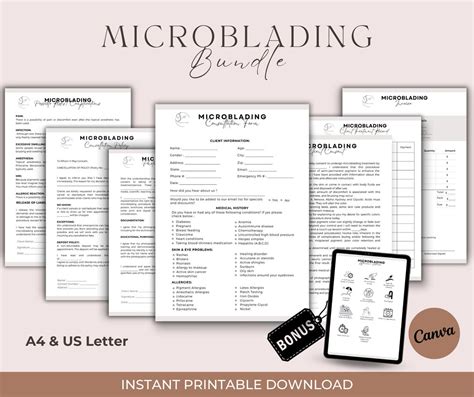 Microblading And Beauty Salon Forms Esthetician Consultation Consent