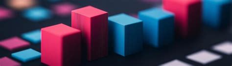 abstract colorful block structures on a dark background premium ai