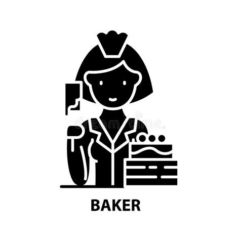 Baker Icon Black Vector Sign With Editable Strokes Concept