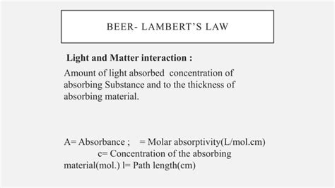 Uv Visible Spectroscopy Power Point Presentation Pptx