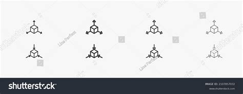 Xyz Scaling Linear Black Icon Cube Stock Vector Royalty Free