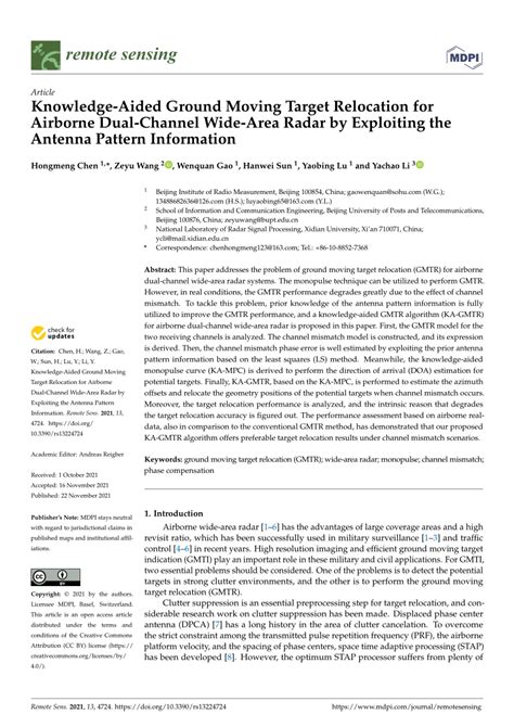 Pdf Knowledge Aided Ground Moving Target Relocation For Airborne Dual