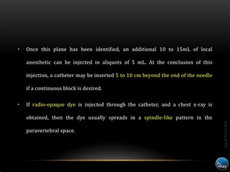 Ultrasound Guided Thoracic Paravertebral Block Pptx