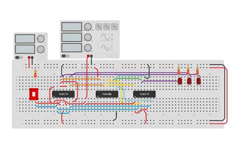 Circuit Design 3 Bit Synchronous Counter Tinkercad