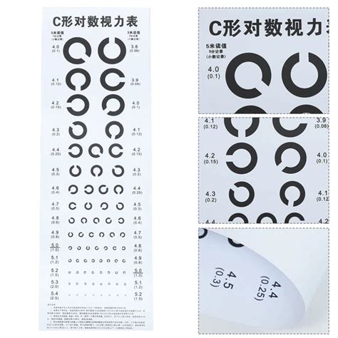 6 Sheets Visual Testing Eye Chart Wall Visual Test Chart C Type Eye Exam Chart £13 10 Picclick Uk
