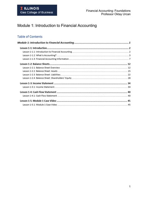 Module 1 Lecture Transcript Financial Accounting Foundations Pdf