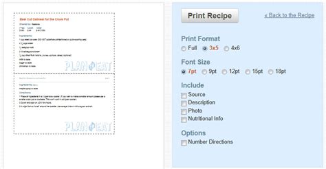 New Print Preview Feature Plan To Eat