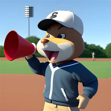 Sqirrel In The Baseball Cap And Shouting To The Megaphone In The Hand 3d Arthub Ai