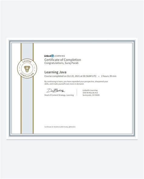 Suraj Parab On Linkedin Linkedin Learning Learningeveryday Java Course Completed