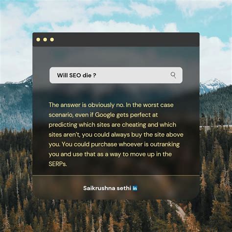 Seo Will It Die Saikrushna Sethi Posted On The Topic Linkedin
