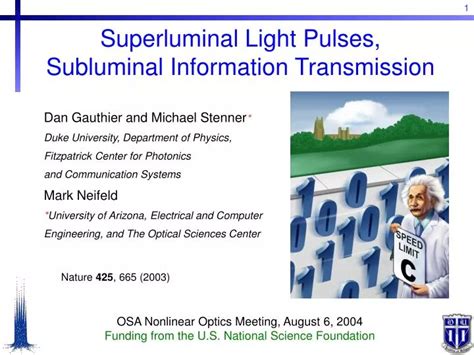 Ppt Superluminal Light Pulses Subluminal Information Transmission