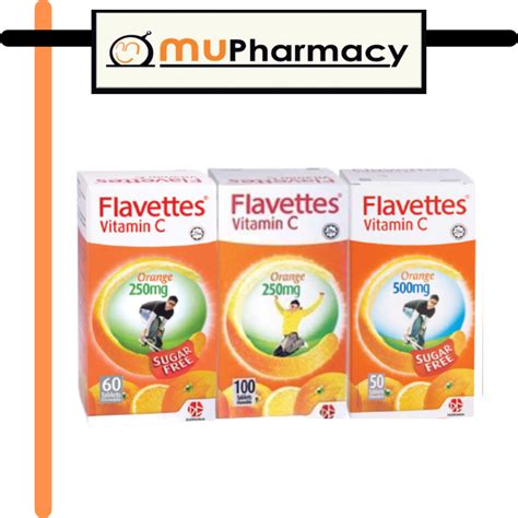 Flavettes Vit C Orange Sugar Free Chewable 250mg 60s100s Flavettes