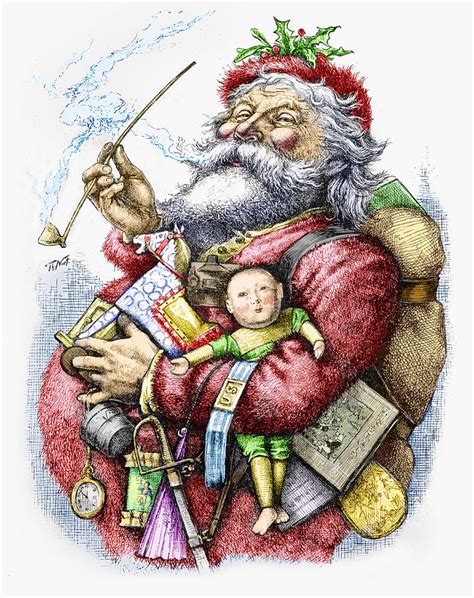 Merry Old Santa Claus Painting By Thomas Nast Pixels