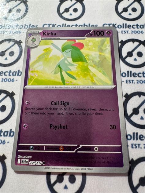 Kirlia Reverse Holo 059132 Mega Evolution Pokemon Ctkollectables