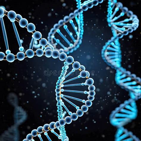 Conceptual Image Of Dna Structure With Molecules Illustrating Genetic