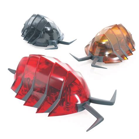 Three Different Types Of Bug Shaped Objects On A White Surface One Is Red And The Other Is Black