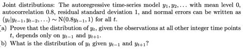 Solved Joint Distributions The Autoregressive Time Series