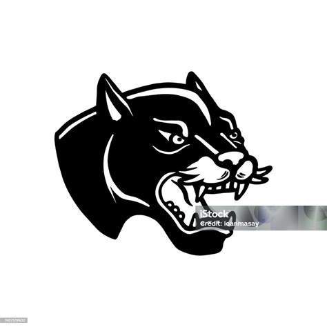 문신 스타일의 팬더 머리 그림 포스터 카드 티셔츠를위한 디자인 요소 벡터 일러스트 레이 션 퓨마에 대한 스톡 벡터 아트 및 기타