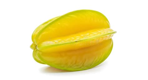 Ripe Yellow Starfruit Carambola Isolated On White Background Exotic Fruit Stock Illustration
