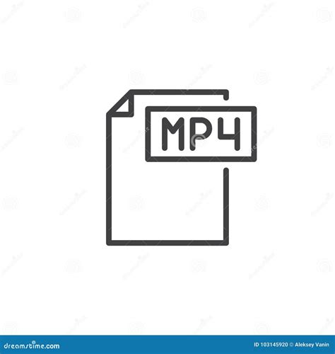 Mp4 Format Document Line Icon Stock Vector Illustration Of Single
