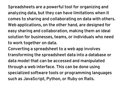 Ppt Spreadsheets To Web App Powerpoint Presentation Free Download Id12052780